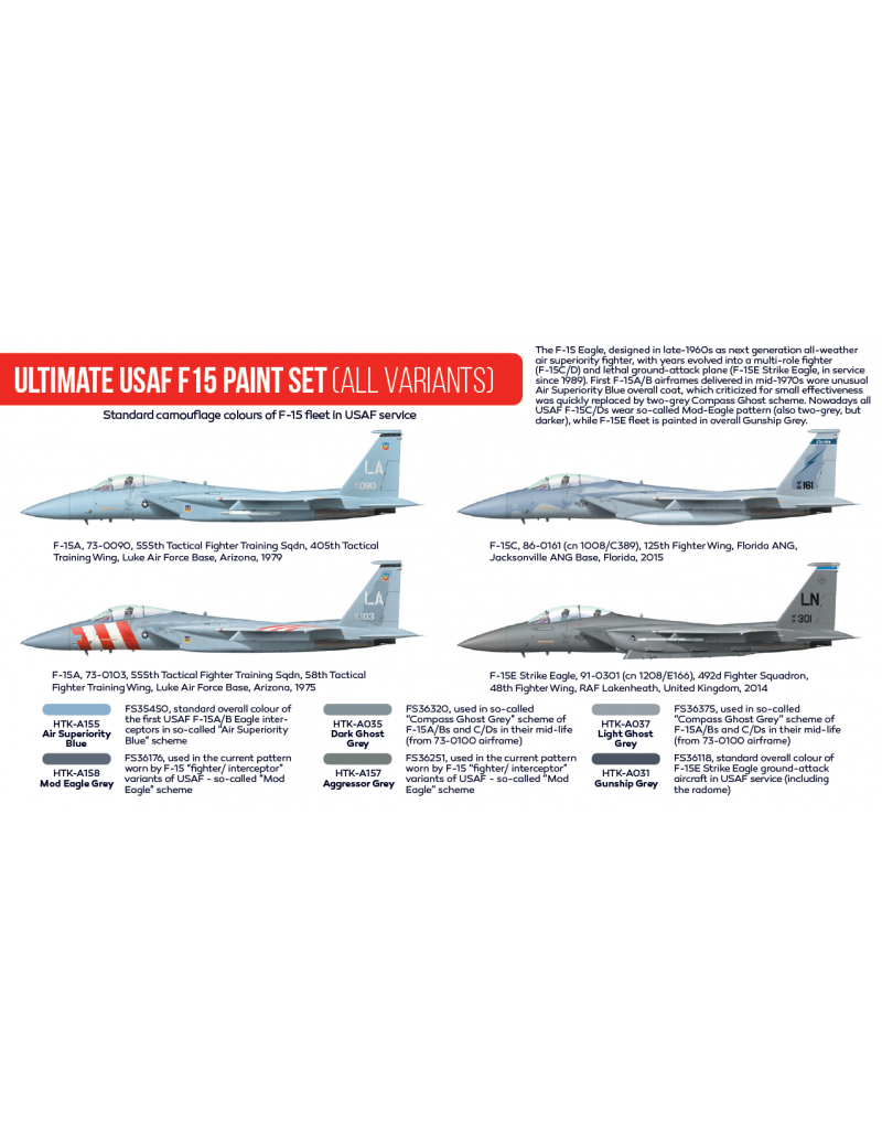 HTK - Ultimate USAF F-15 paint set (all variants) - AS43