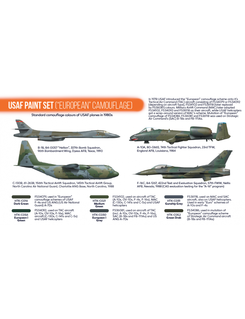 HTK - USAF Paint Set (European Camouflage) - CS10