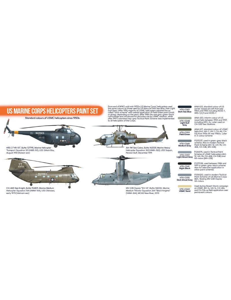 HTK - US Marine Corps Helicopters Paint Set - CS14