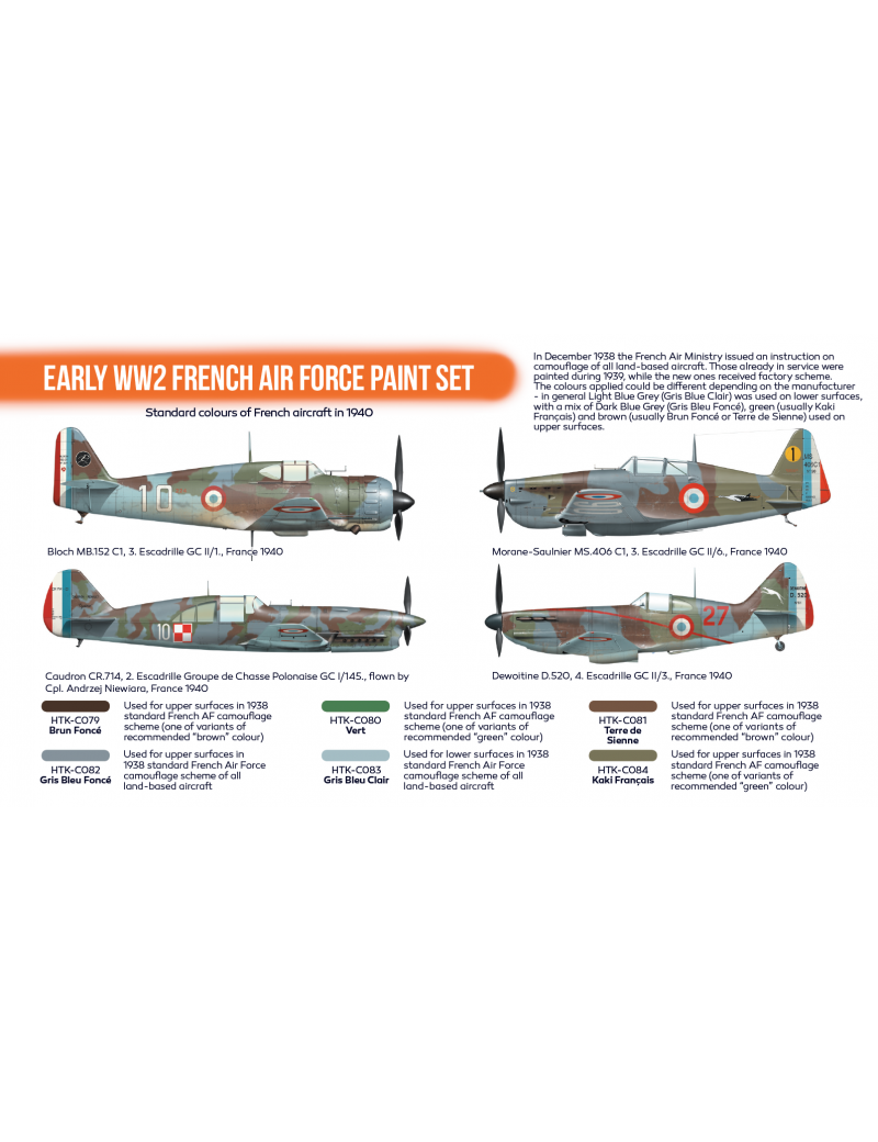 HTK - Early WW2 French Air Force paint set - CS16
